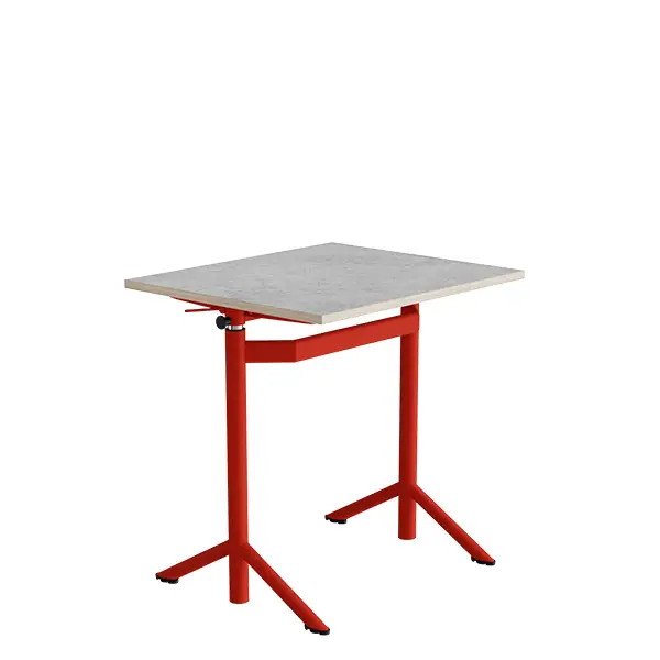 Elevbord Atlas 1132, 700x600mm, lys grå linoleum, rødt stel » Køb billigt på Grafical.dk
