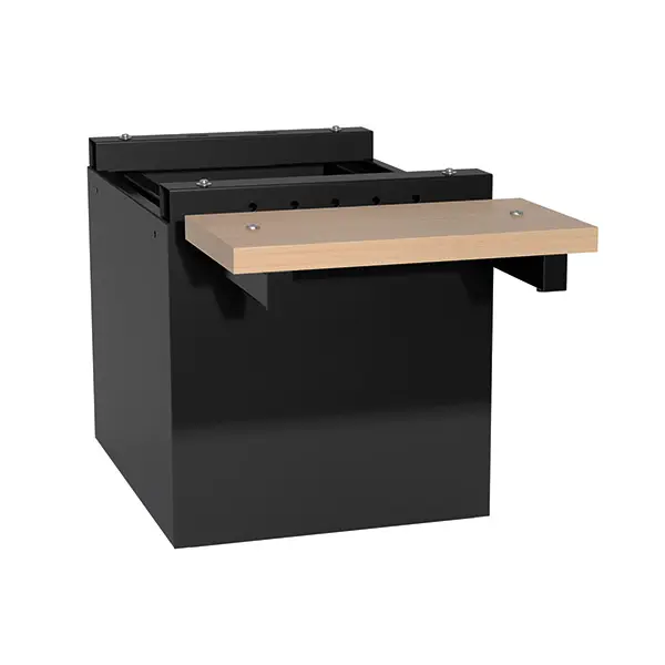 Høj sokkel med bænkkonsol B1000xD550xH320 sort med siddebænk i birk ...