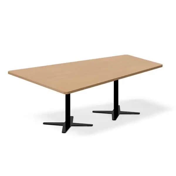 Konferencebord DNA, Bøg 2000x1425 mm trapezformet, Sort understel » Køb ...