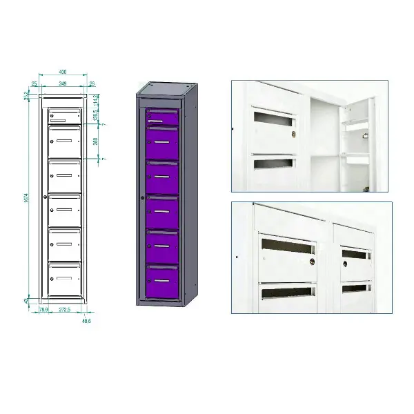 Dueslag til post 1x6 rum Grå dør D:400 mm » Køb billigt på Grafical.dk