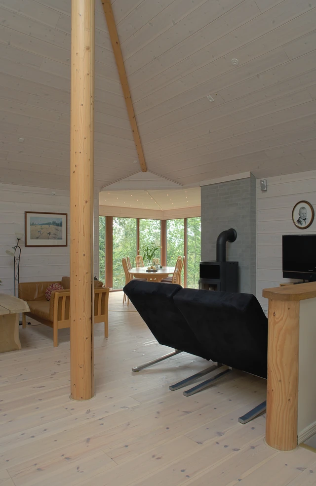 1-plans træhus med støbt kælder i Ulstrup