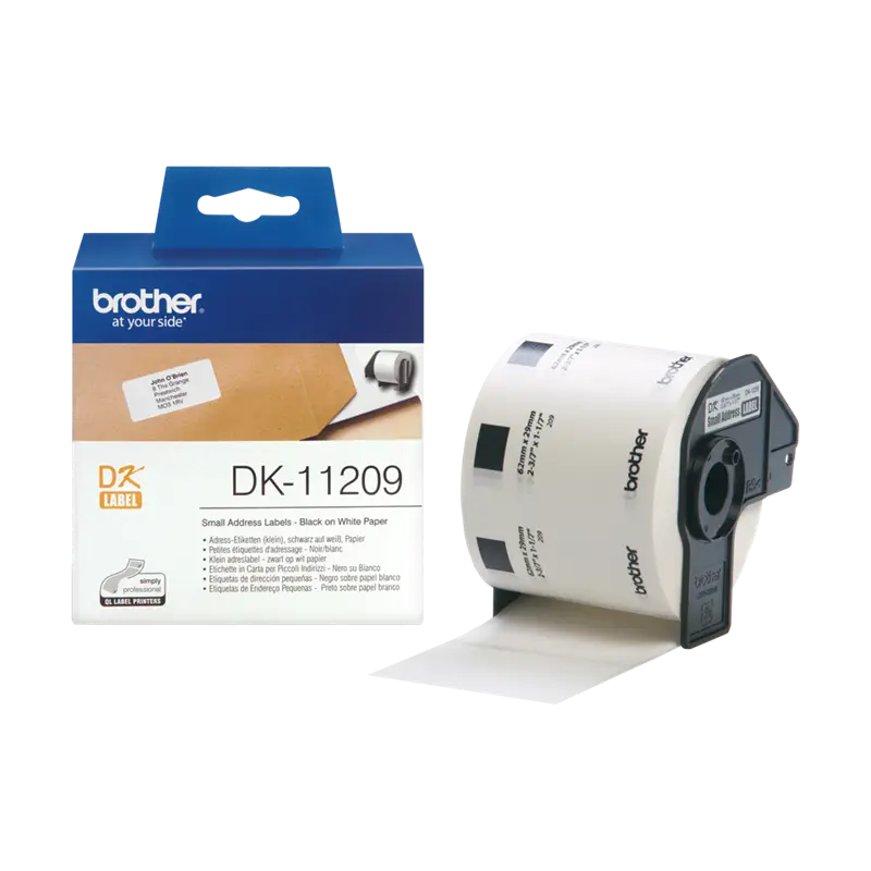 Brother DK11209 - Adresselabels hvid 29 x 62 mm - 800 stk - Køb billigt ...
