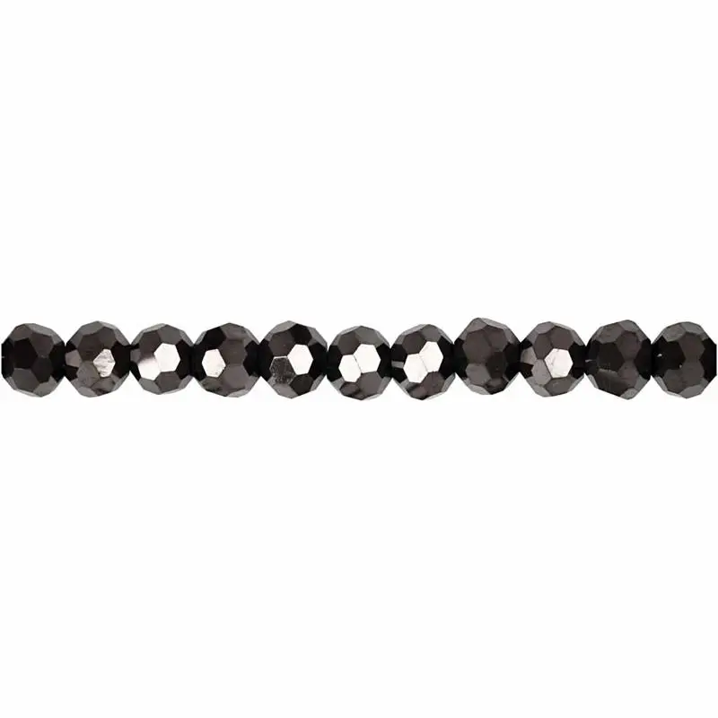 Facetperler Str 3x4 Mm Hulstr 0 8 Mm Sort Metallic 100stk Køb