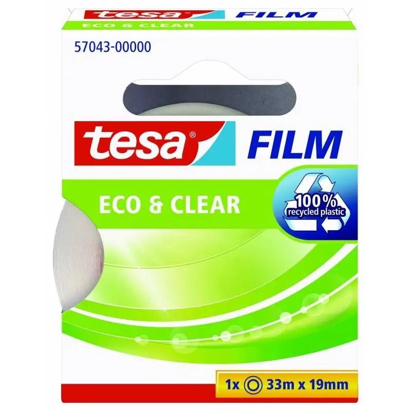 Kontortape - Tesa EcoLogo - 19 mm x 33 m - Klar - 10 stk - Køb billigt ...