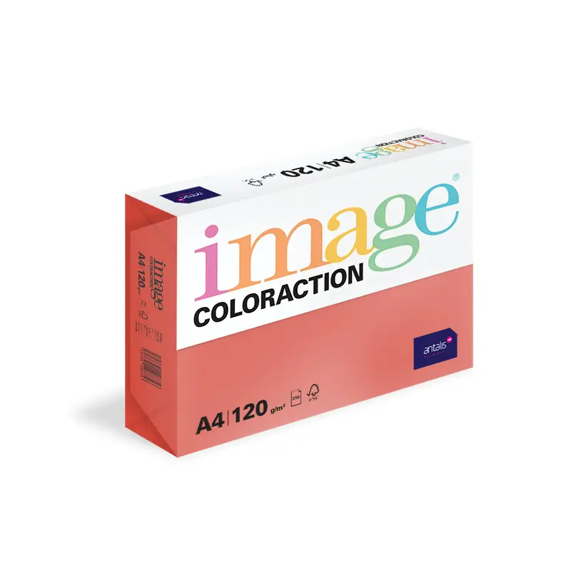 Farvet papir Image Coloraction A4 120g Coral Red Chile CO44 250ark/pak ...