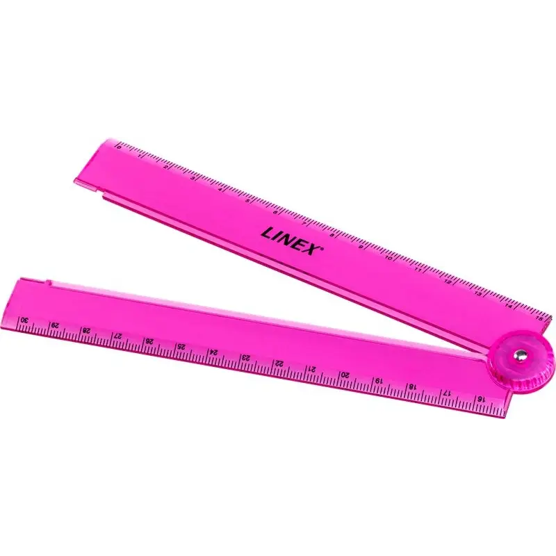 Lineal Linex Ruler Folden 15/30cm Trans. Pink - Køb billigt på Grafical.dk