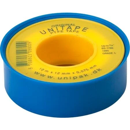 Gevindtape/Unitape 12 mm x 12 mtr fra -200°C til +100°C