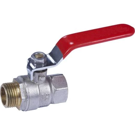 Kuglehane 1/2" muffe/nippel med håndtag