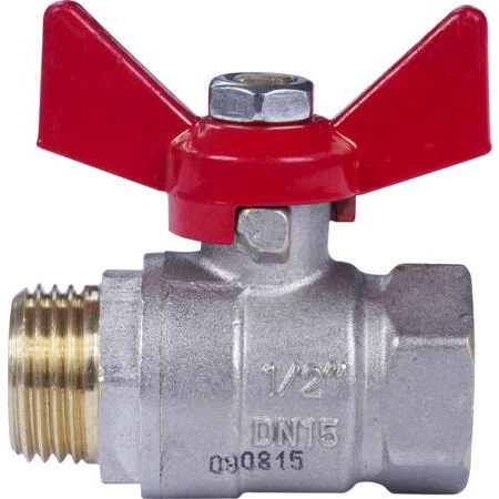 Kuglehane 1/2" muffe/nippel med T-greb