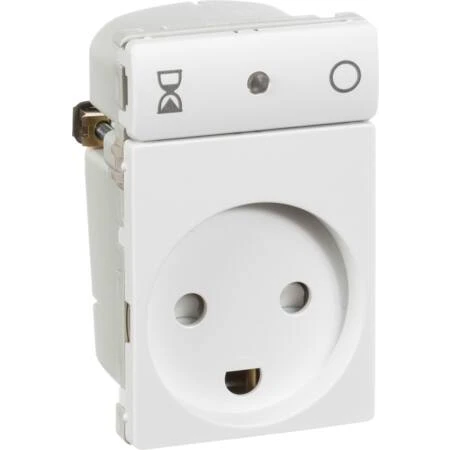 Stikkontakt timer LK Fuga 1,5 modul 2 pol med jord 10A