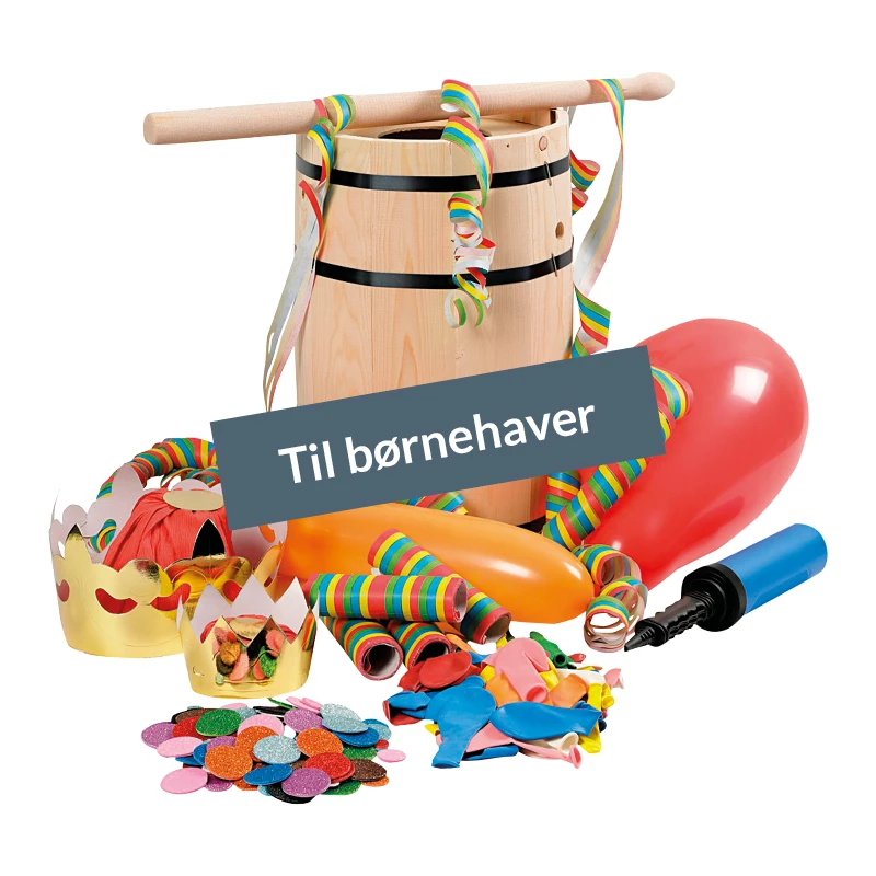 Fastelavnssættet i fyr med tilbehør til et brag af en fastelavns fest