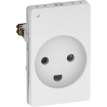 Stikkontakt LK Fuga 2-pol jord med LED 1,5 modul hvid