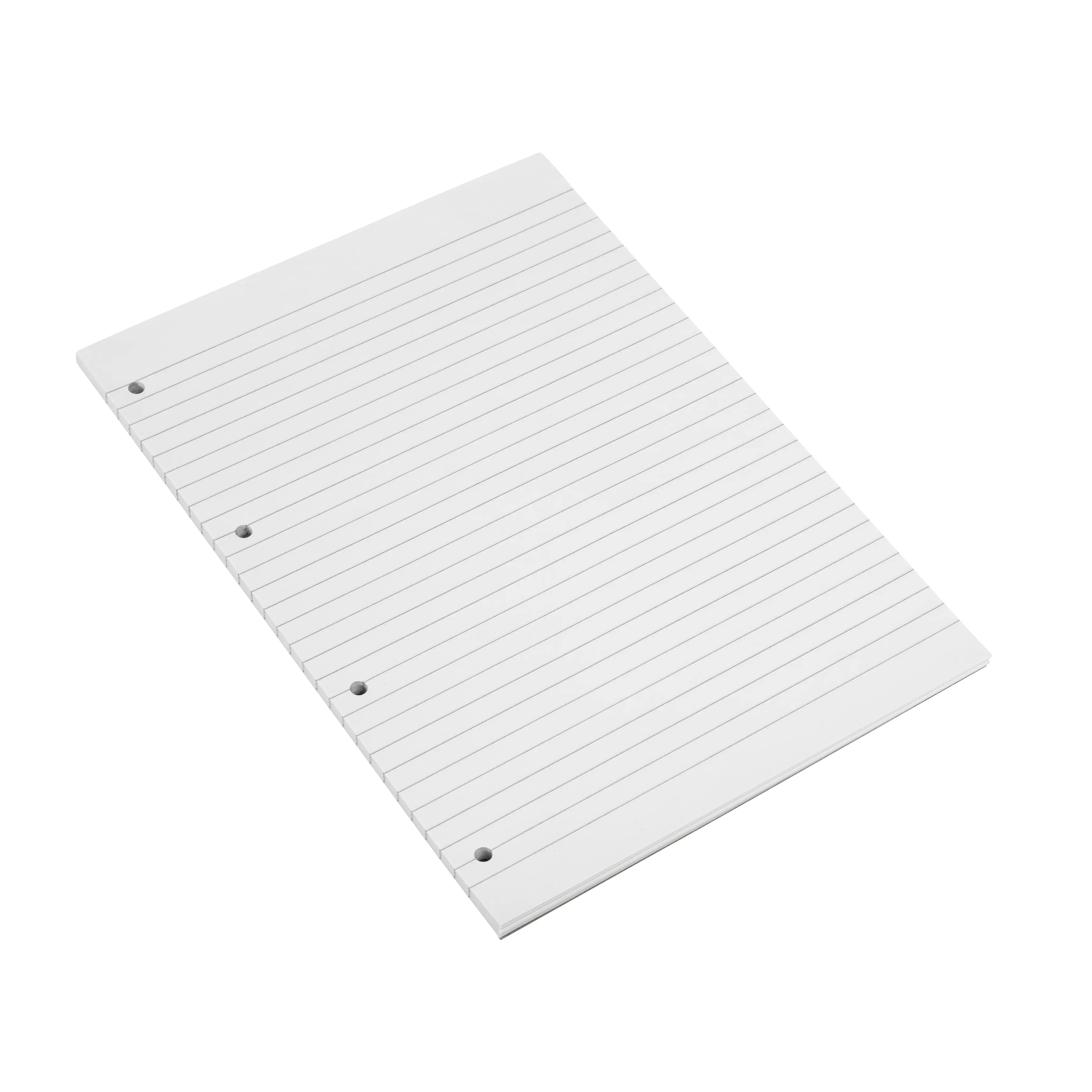 Notesblok A4 hvid lineret toplimet 60g m/4 huller - 5 stk - Køb billigt ...