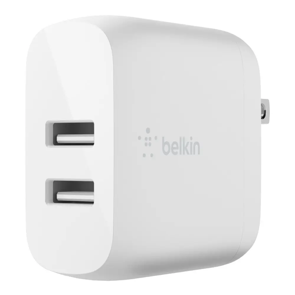 Oplader til væg Belkin Dual USB-A, 12W X2, Hvid - Køb billigt på ...