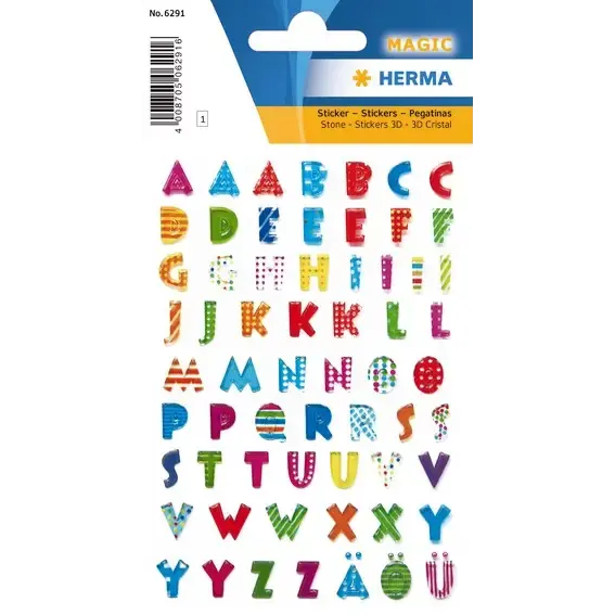 Stickers bogstaver HERMA Magic Letters stone embossed - Køb minimum 10 stk.