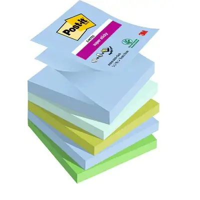Post-it® Super Sticky Z-Notes 76 mm x 76 mm 90 ark pr. blok - 5 blokke ...