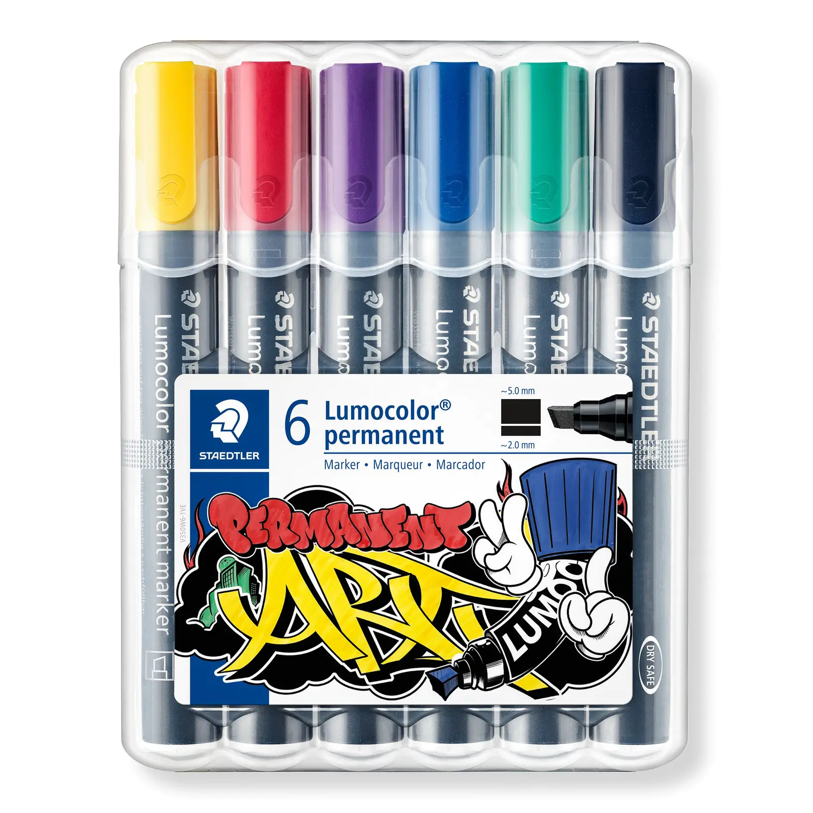 Tusser Staedtler Marker Lumocolor Perm skrå 2-5mm ass (6) - Køb billigt ...