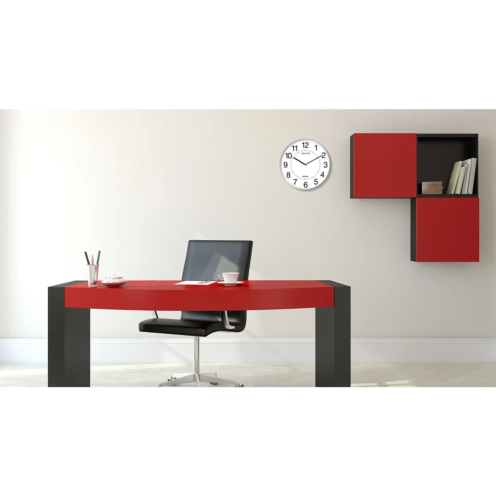 Vægur - Unilux Clock Aria - Metalgrå - 30,5 cm - Køb billigt på Grafical.dk