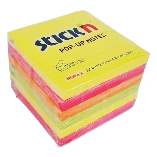 Post it notes Stick'N Notes Neon Z-fold lemon-magenta-orange 76x76mm ...