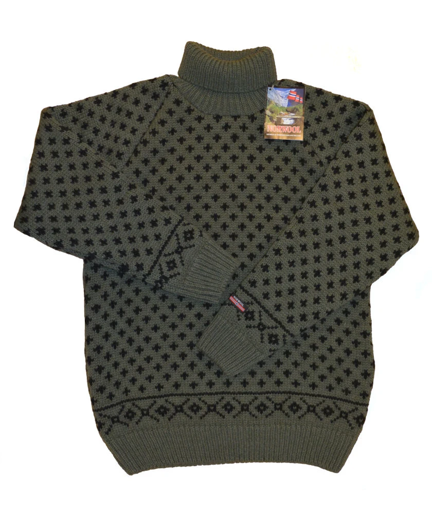 Norwool islandsk sweater m/ rullekrave