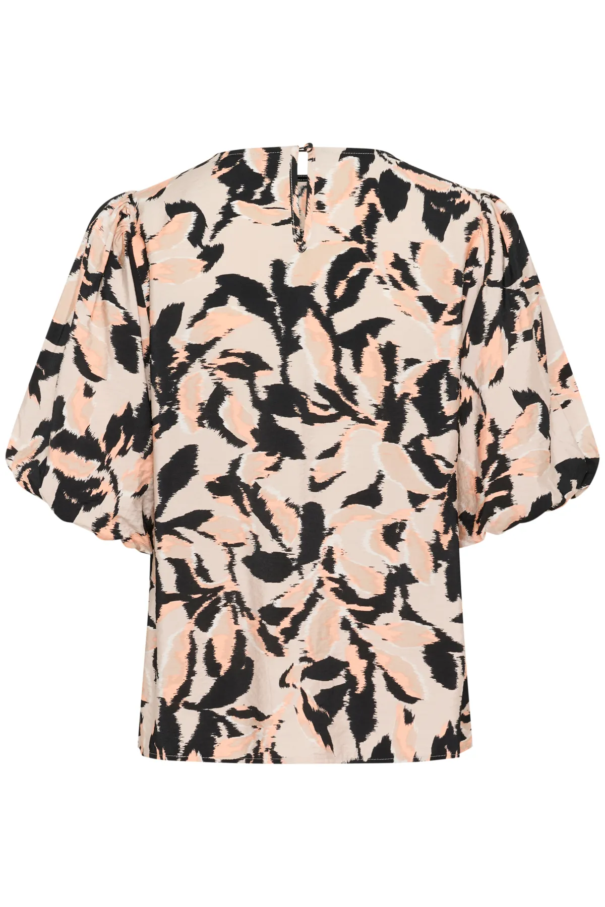 10509633 BLUSER Beige/Black/Peach Blurry Leaf fra Kaffe.