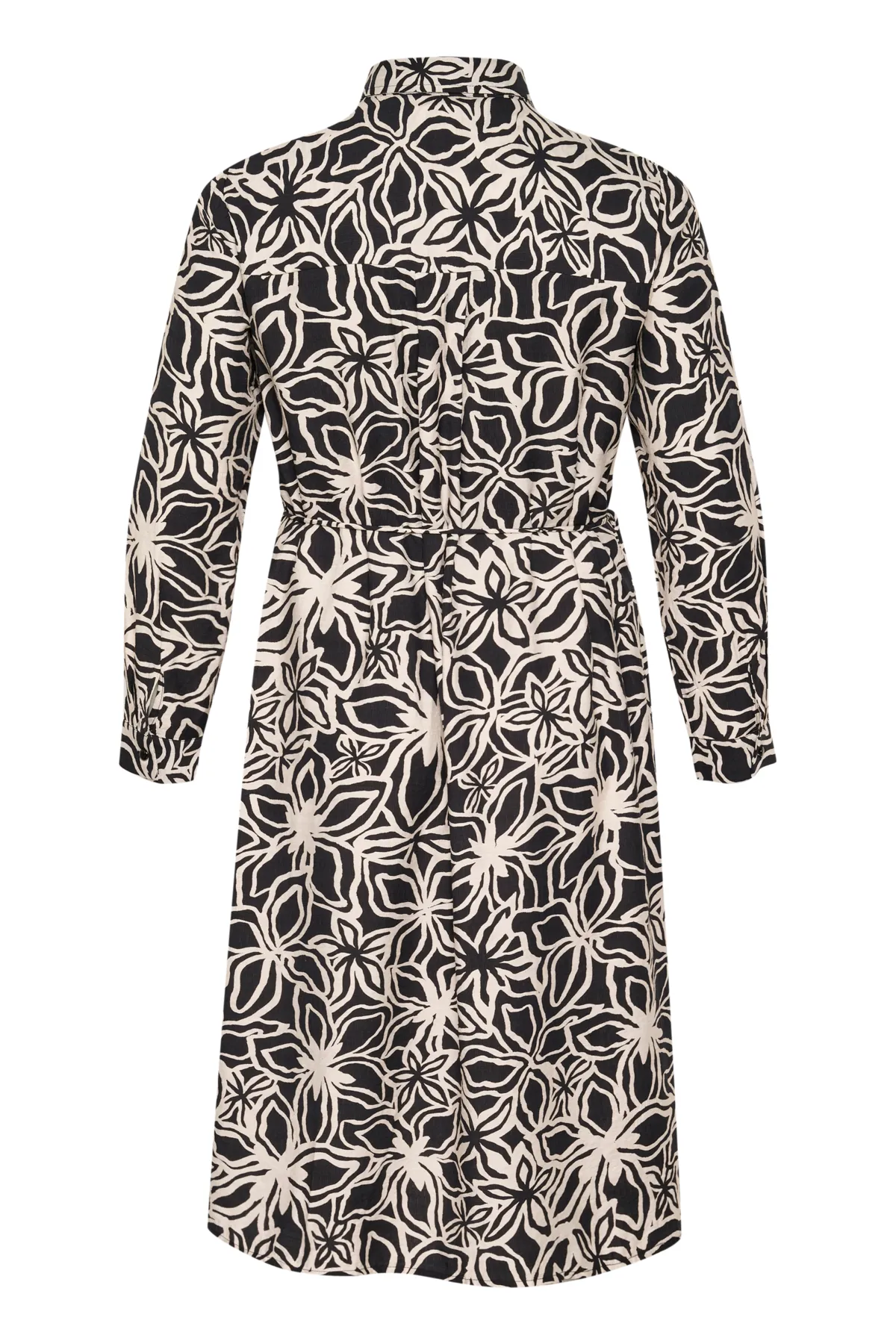 10583031 KJOLER Black / Light Beige Flower fra Kaffe Curve.