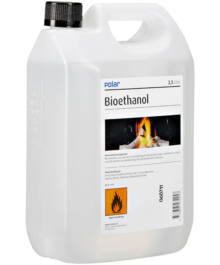 Bioethanol fra Polar i en 2,5 liters dunk