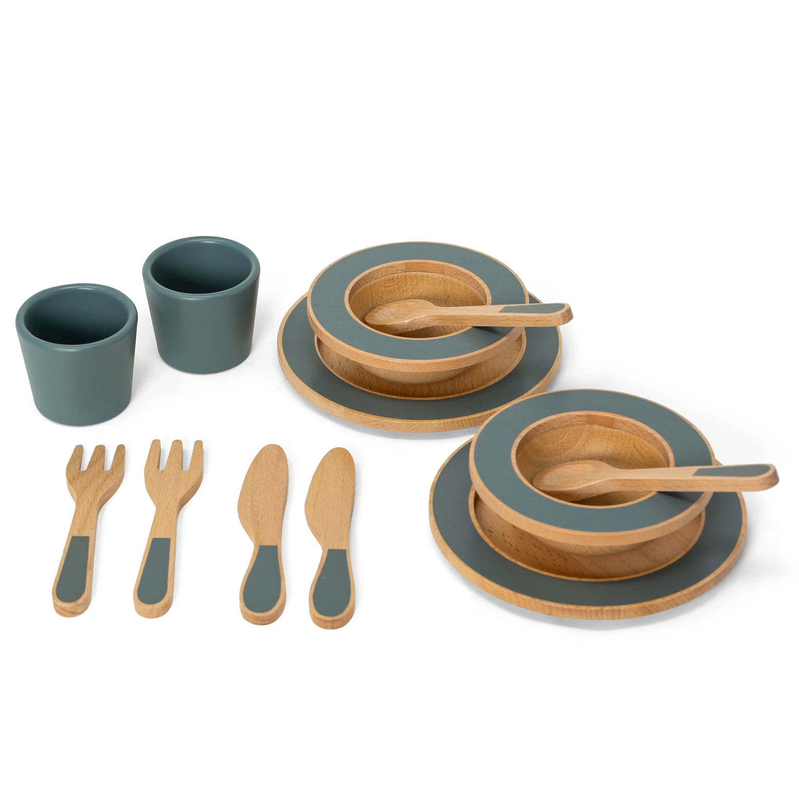 MAMAMEMO® Play Food - DINNERWARE, EMERALD GREEN