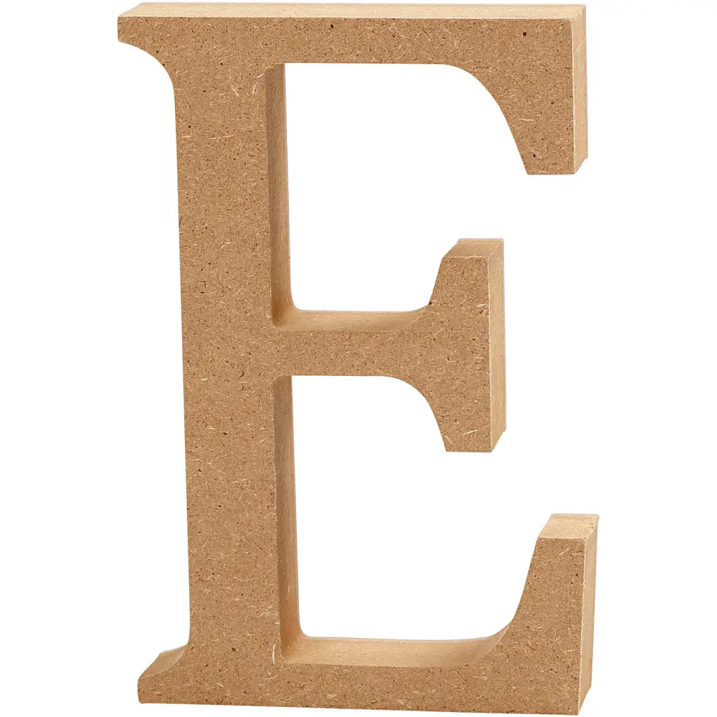 Bogstav højde 13 cm tykkelse 2 cm MDF | E - Køb billigt på Grafical.dk