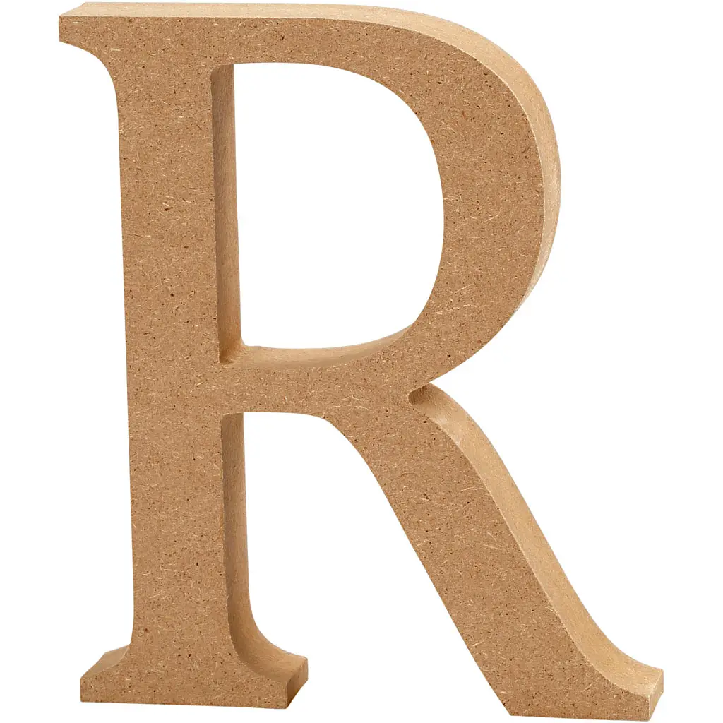 Bogstav højde 13 cm tykkelse 2 cm MDF | R - Køb billigt på Grafical.dk