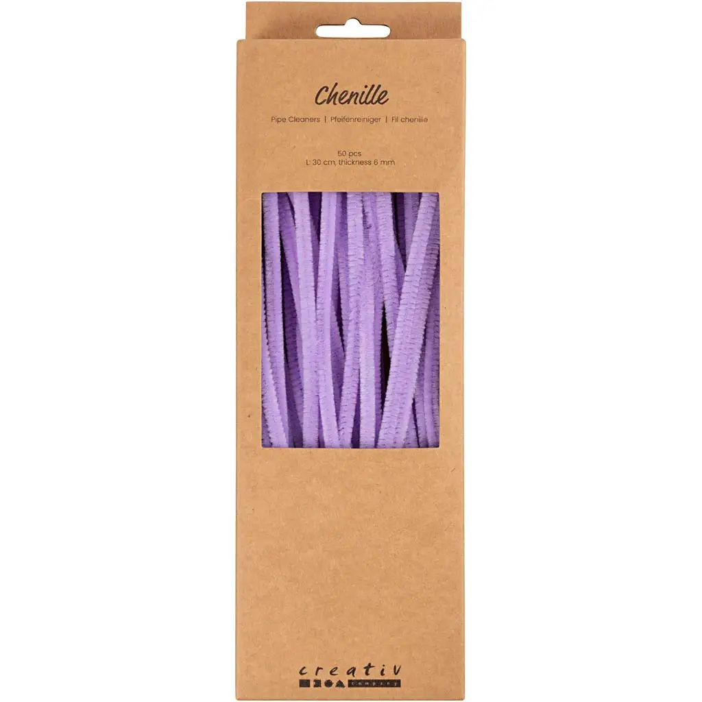 Chenille, L: 30 cm, tykkelse 6 mm, lilla - 50 stk / 1 pakke » Køb ...