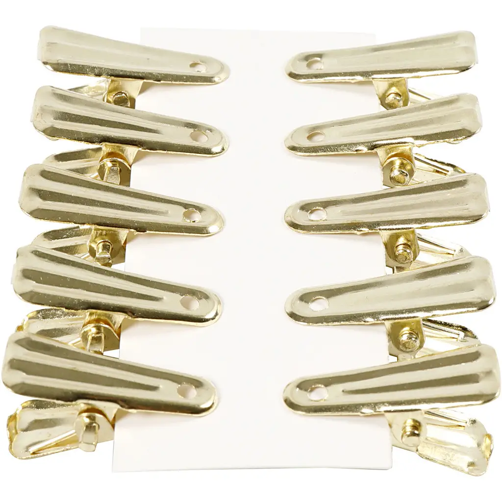 Dekorationsklemme, B: 14 mm, L: 27 mm, guld, 10stk. - Køb billigt på ...