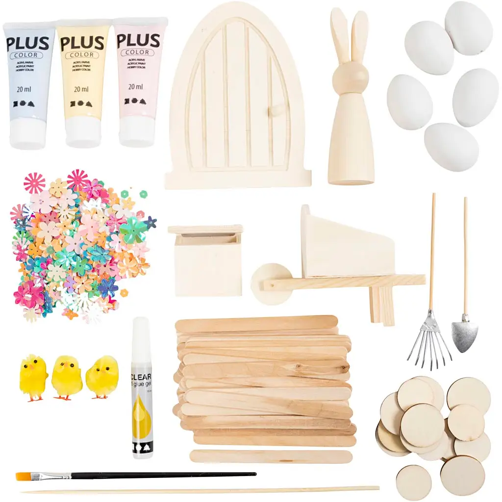 Kreakasse DIY Kit Påskeharens dør pastelfarver - 1 pakke » Køb billigt ...