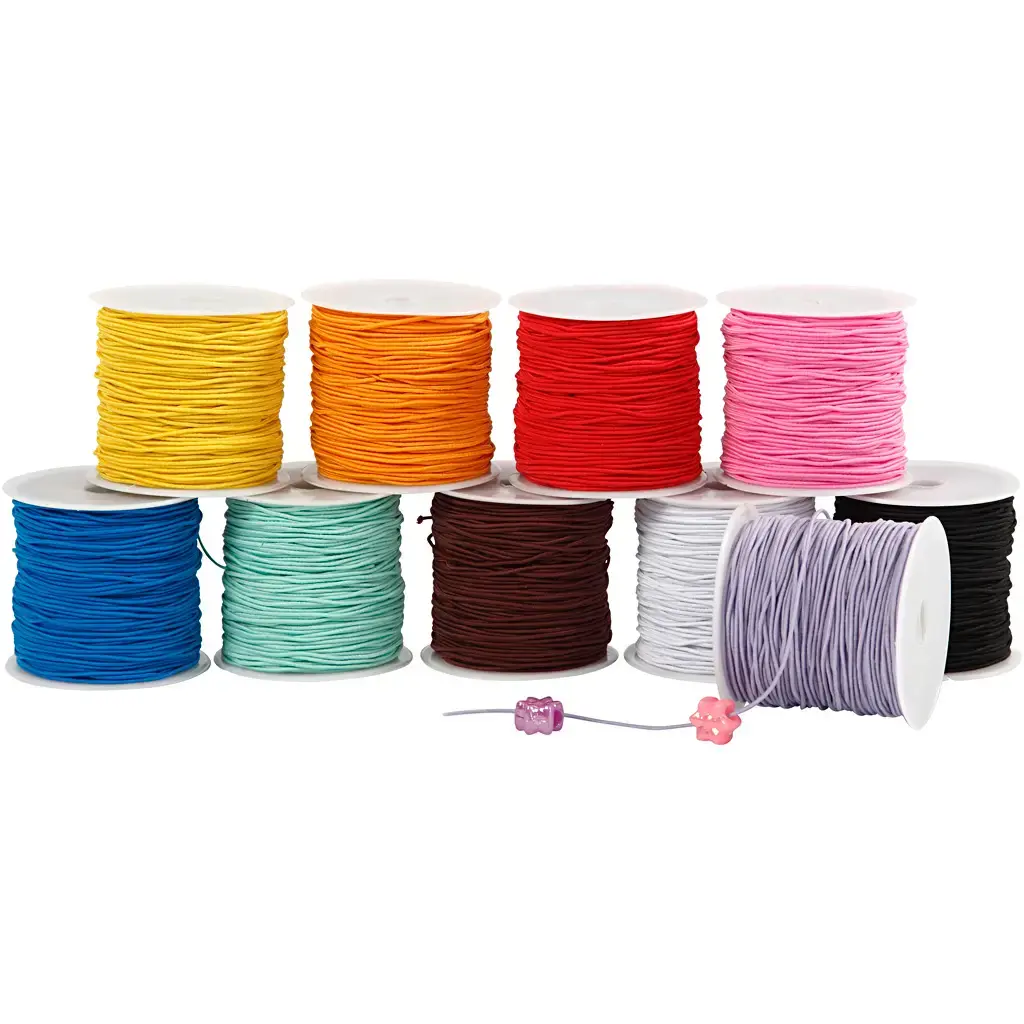 Elastiksnor sortiment tykkelse 1 mm | 10 x 25 meter - Køb billigt på ...