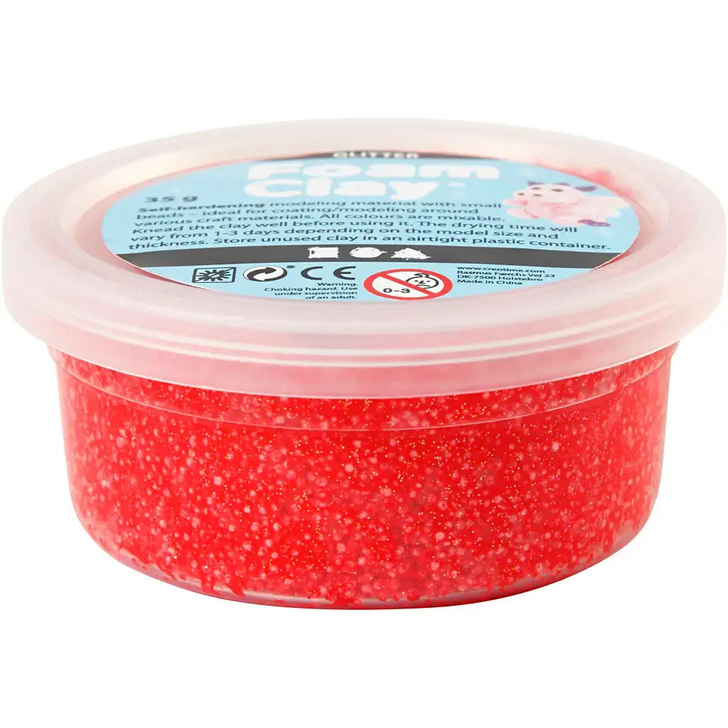 Foam Clay® rød glitter 35g - Køb billigt på Grafical.dk