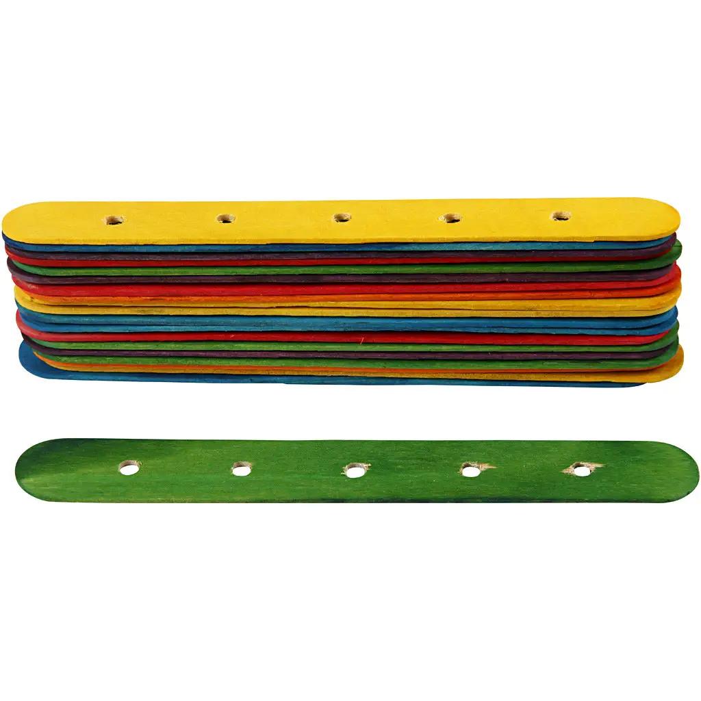 Konstruktionspinde, L: 15 cm, B: 1,8 cm, ass. farver, 20ass. , hulstr ...