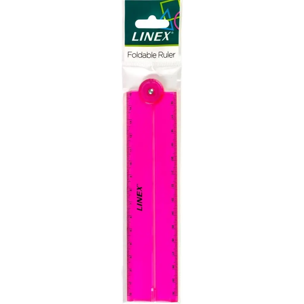 Lineal Linex Ruler Folden 15/30cm Trans. Pink - Køb billigt på Grafical.dk