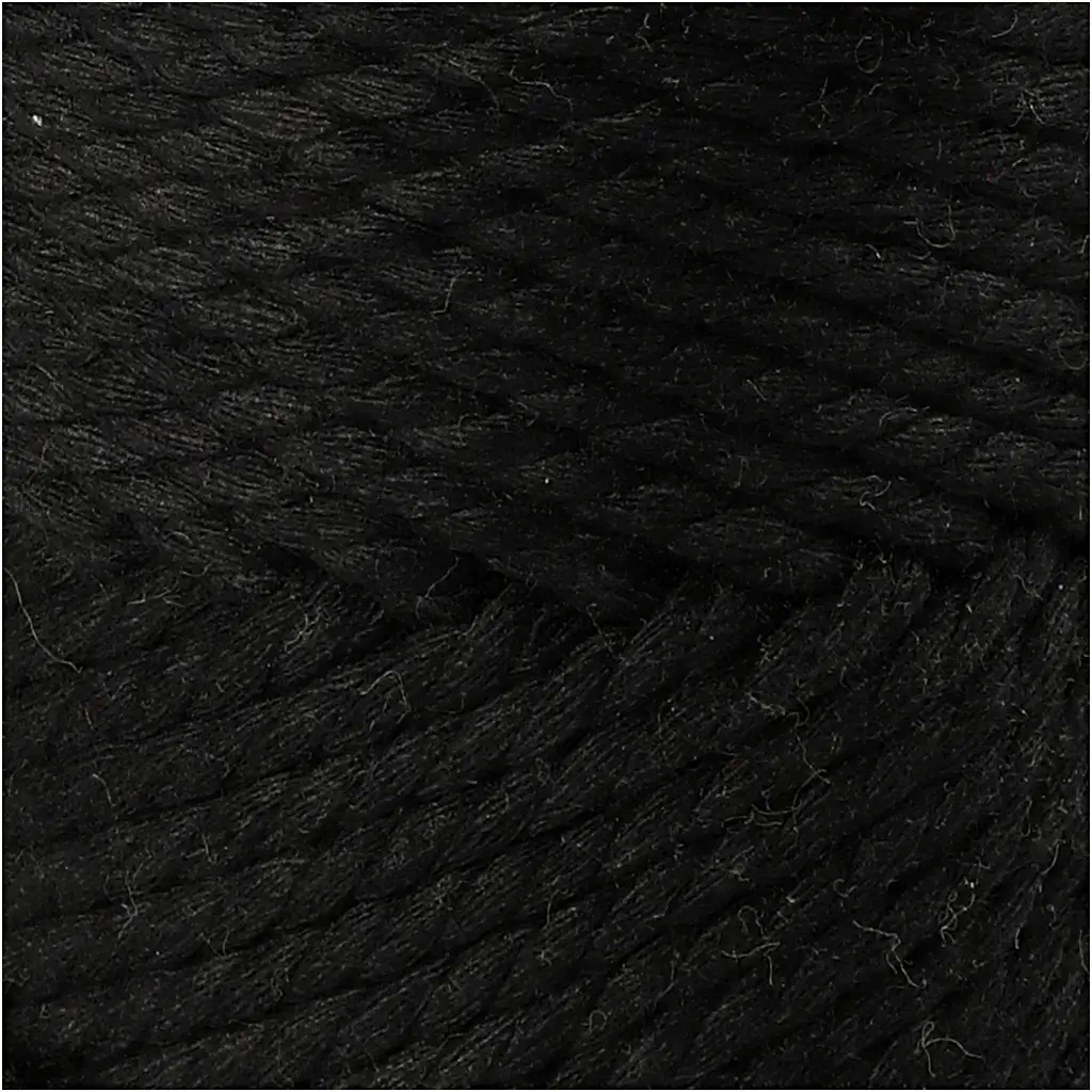 Macrame snor Sort - L: 55m | 4mm - 330g - Køb billigt på Grafical.dk