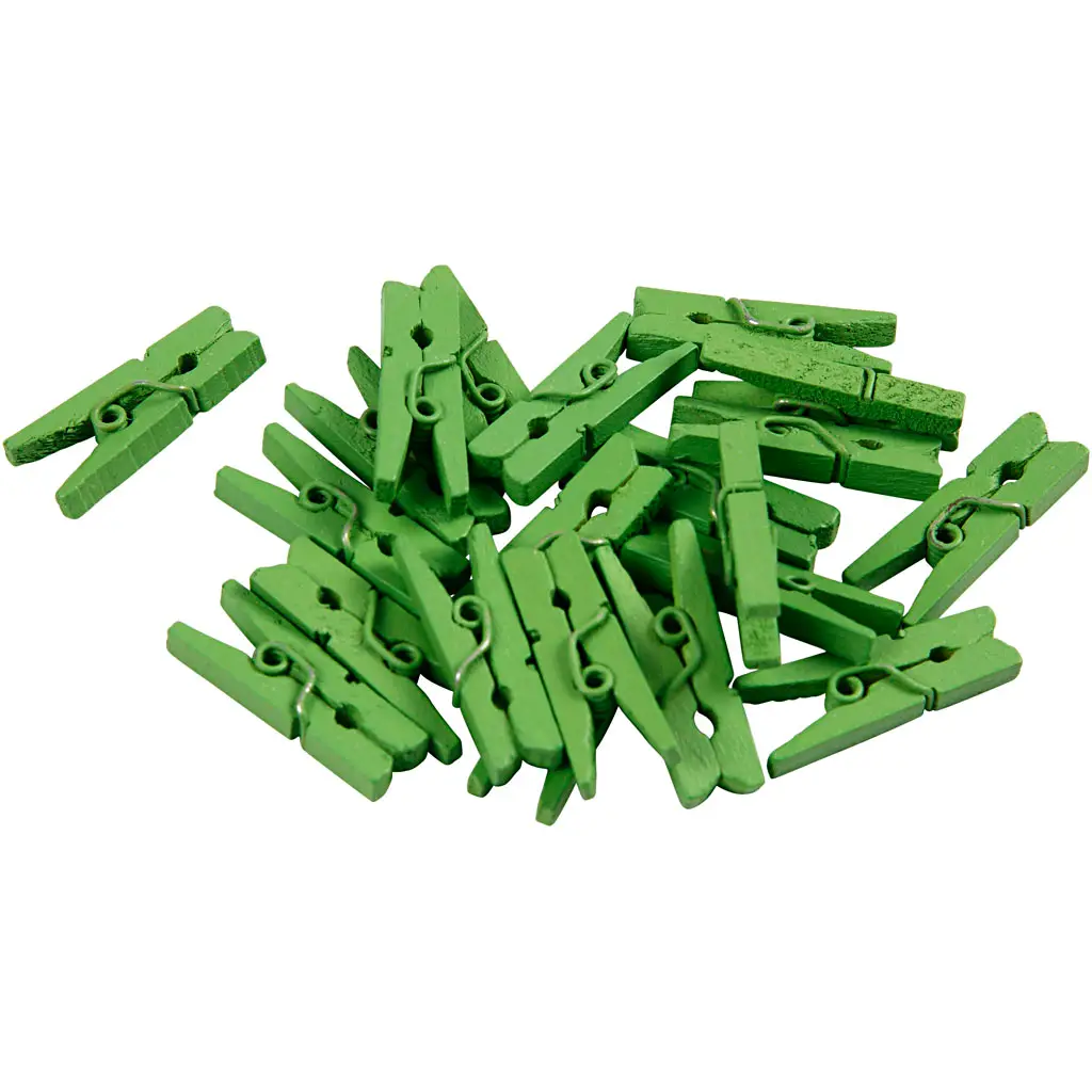 Mini klemmer grønne 25x3mm - 36 stk - Køb billigt på Grafical.dk
