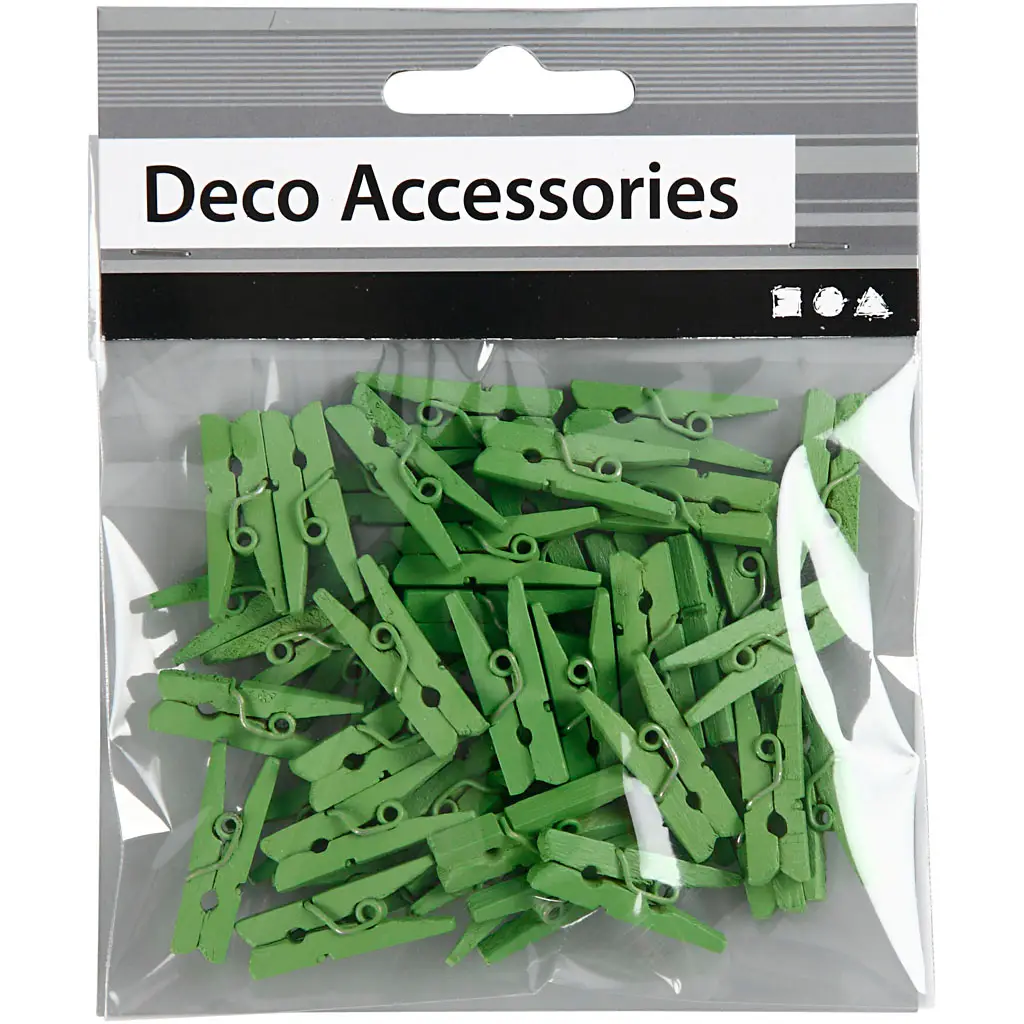 Mini klemmer grønne 25x3mm - 36 stk - Køb billigt på Grafical.dk