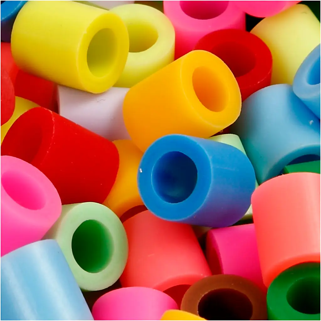 Rørperler jumbo 10 x 10 mm - assorteret farver - 2450 perler - Køb ...