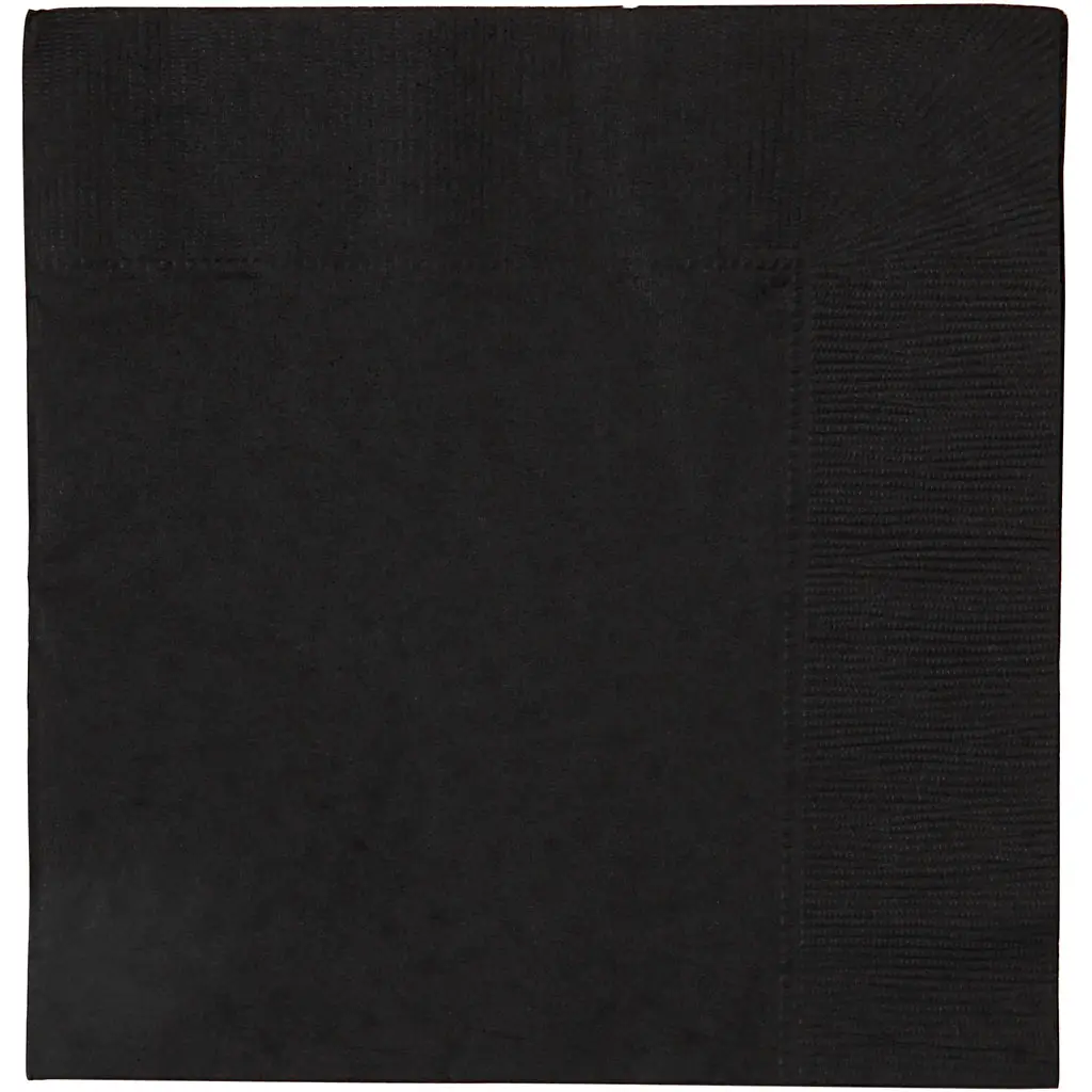 Servietter størrelse 33 x 33 cm sort - 20 stk. - Køb billigt på Grafical.dk