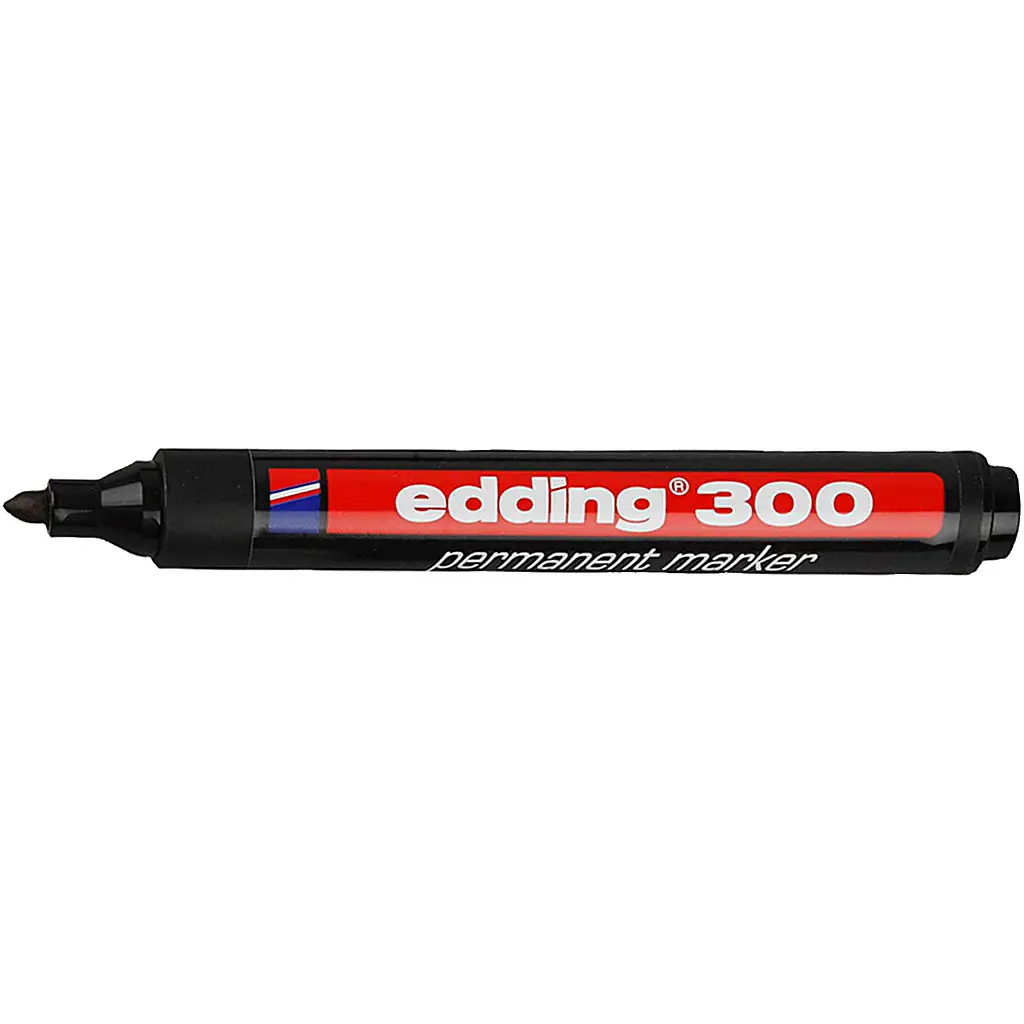 Sort tusch Edding 300 permanent marker 1,5-3 mm - Køb billigt på ...