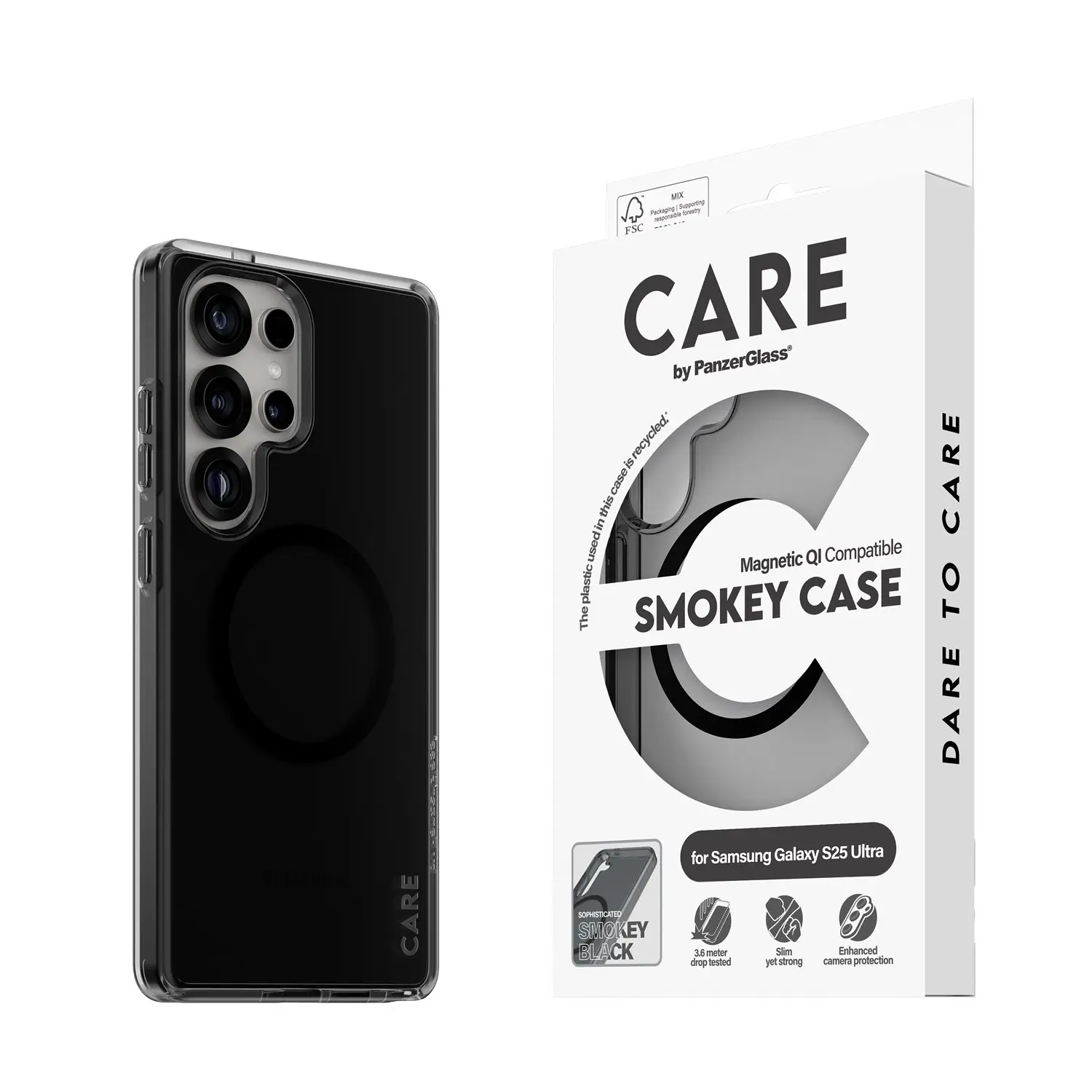 Cover - PanzerGlass CARE Flagship Case Urban Combat - Sort - Galaxy S25 Ultra