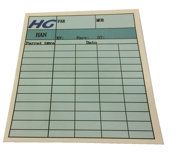 HG Breeding card, male, Blue Danish 1000 pcs/pack