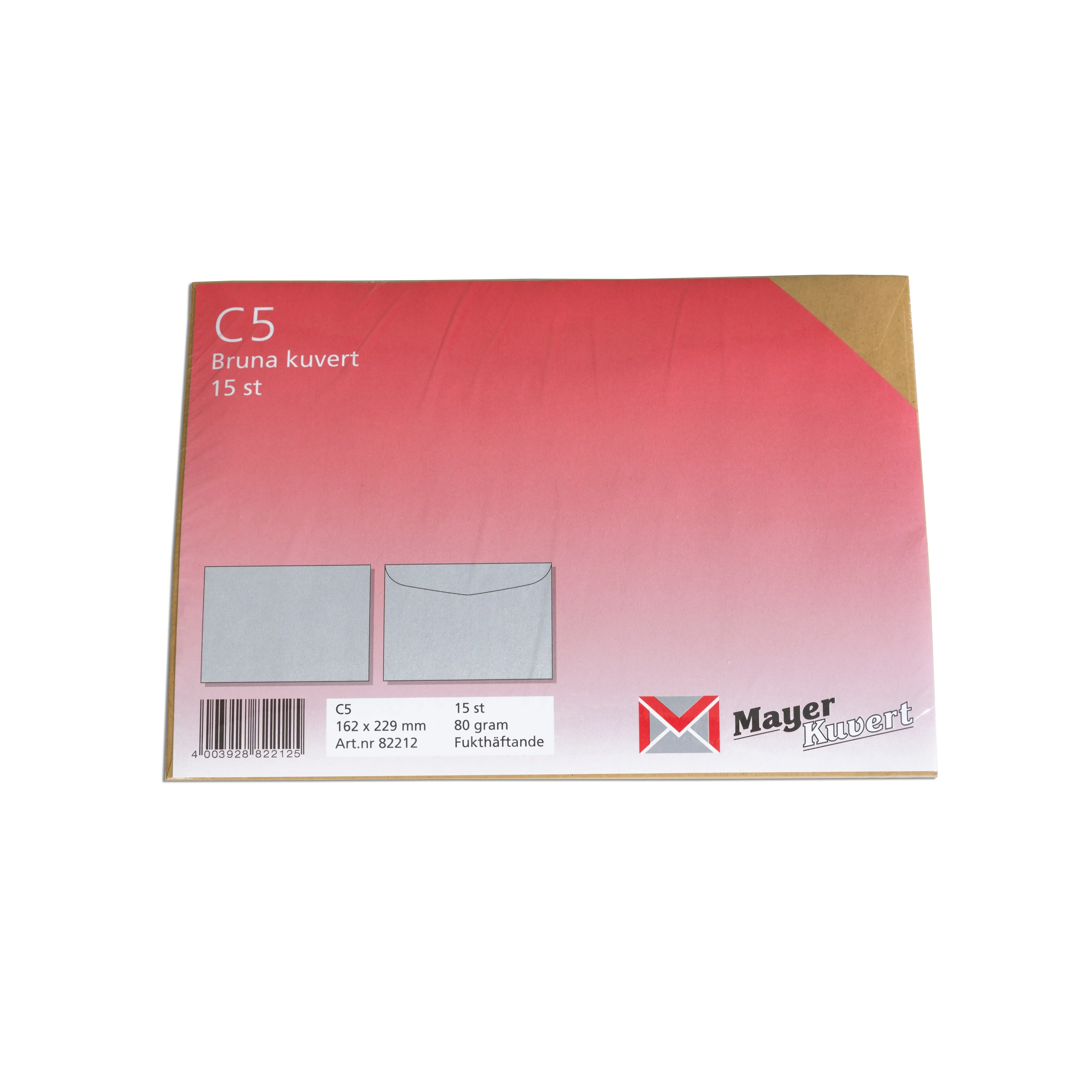 Kuvert - Mayer C5 MG - Fugtklæbende - Brun - 15 stk - Køb billigt på ...