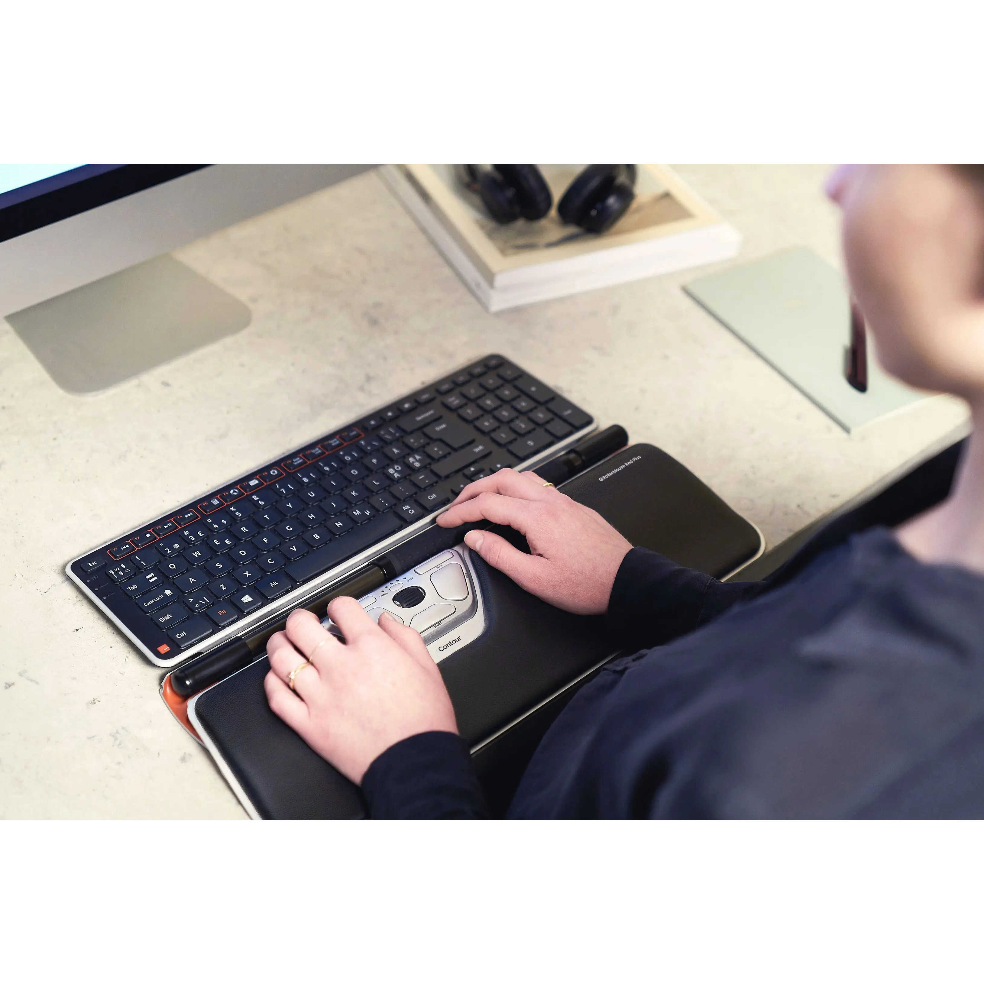 Contour RollerMouse Red Plus Wireless - Ergonomisk Mus - Trådløs - Rød/Sort