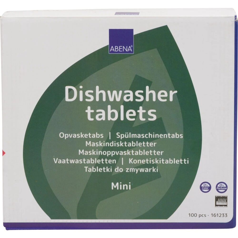 Opvasketabs, ABENA, mini, vandopløselig folie, uden klor, farve og ...
