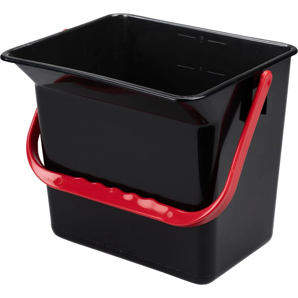 Spande 6 L sort plast med rød hank - 50 stk - Køb billigt på Grafical.dk