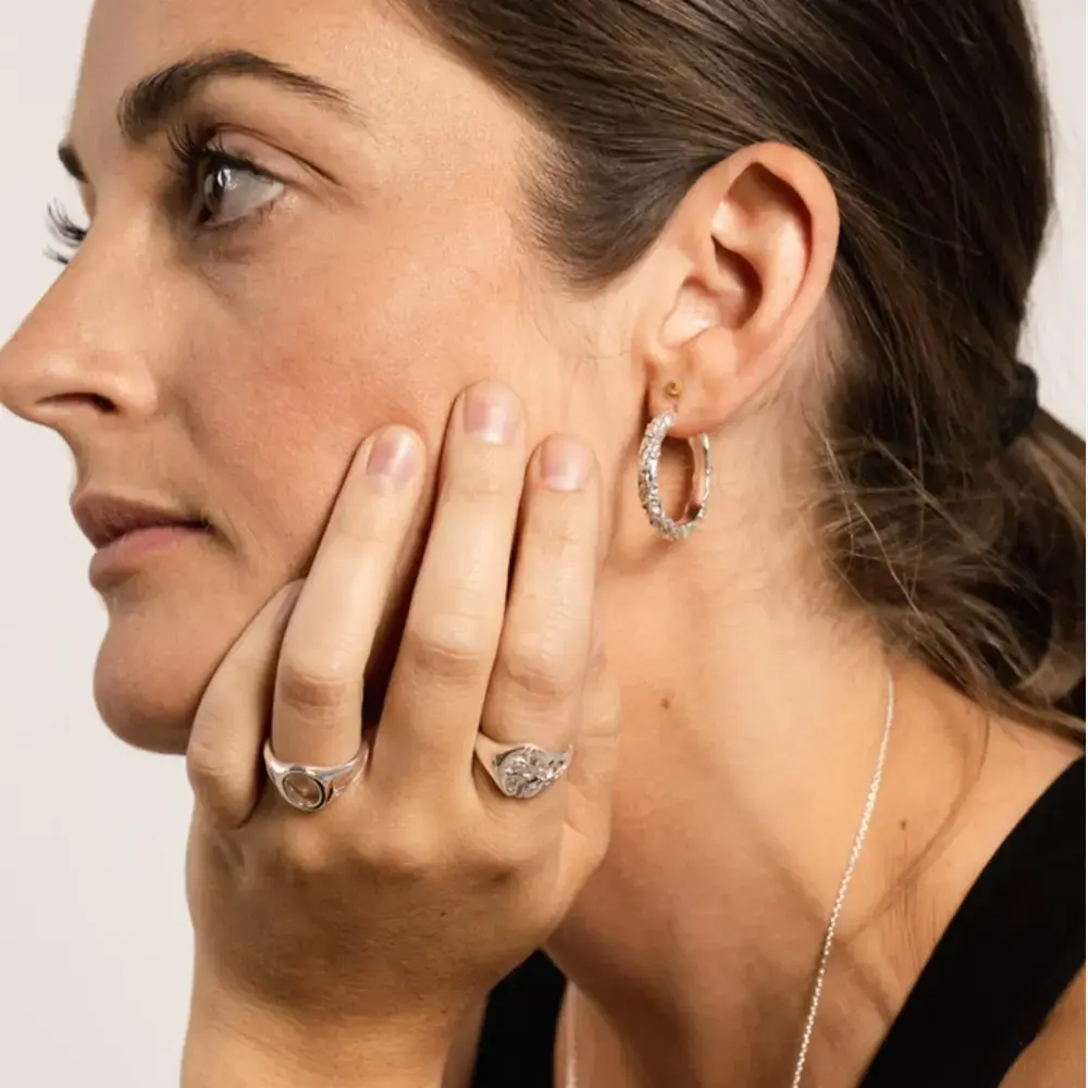 IX Studios Mini Oval Nature Signet ring DMN0299SLWH